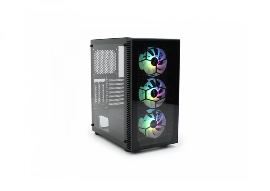 Kucište IG-MAX GIANT GLASS 3F Mid Tower/ATX/E-ATX/Micro ATX/Mini-ITX/kaljeno staklo/ARGB/crna