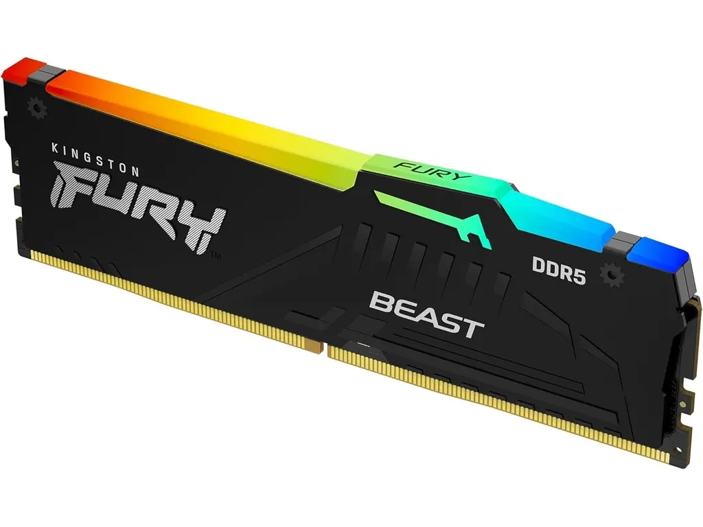 Kingston RAM memoriјa Fury Beast, 16GB, DDR5, 6000MHz, RGB, CL30, EXPO, XMP, 288-pin, 16Gbit, crna