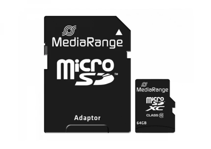 Micro SD Card 64GB MEDIARANGE + SD adapter C10/MR955