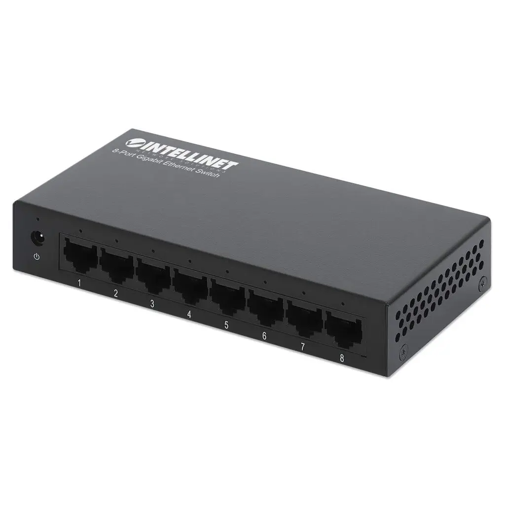 Intellnet LAN switch I530347, 10/100/1000 8-portni, Crni
