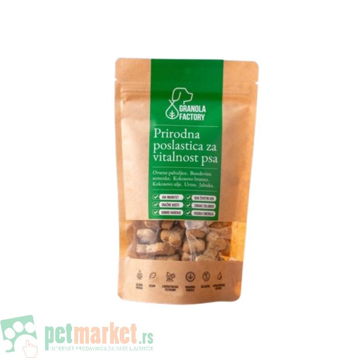 Granola Factory: Prirodna poslastica za vitalnost psa Green, 100 gr