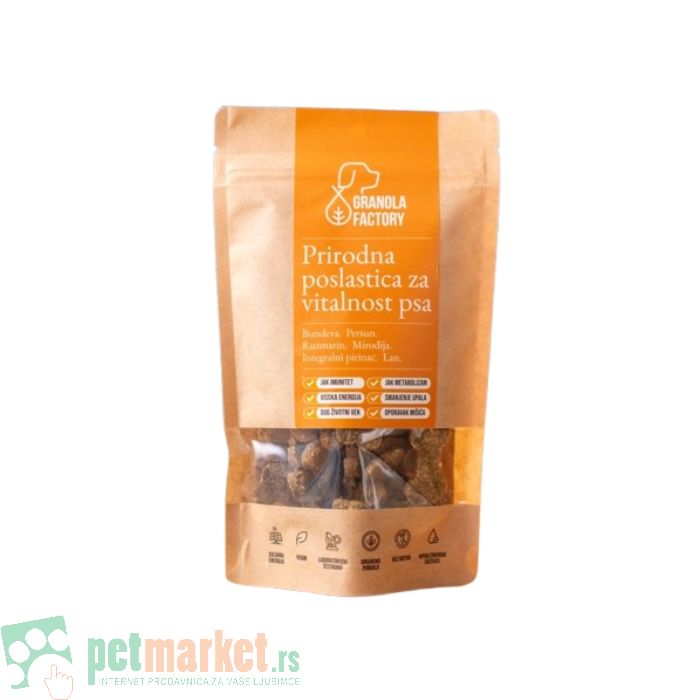 Granola Factory: Prirodna poslastica za vitalnost psa Orange, 100 gr