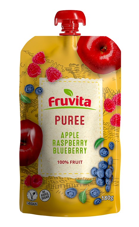 FRUVITA PURE 180G JABUKA,MALINA,BOROVNICA