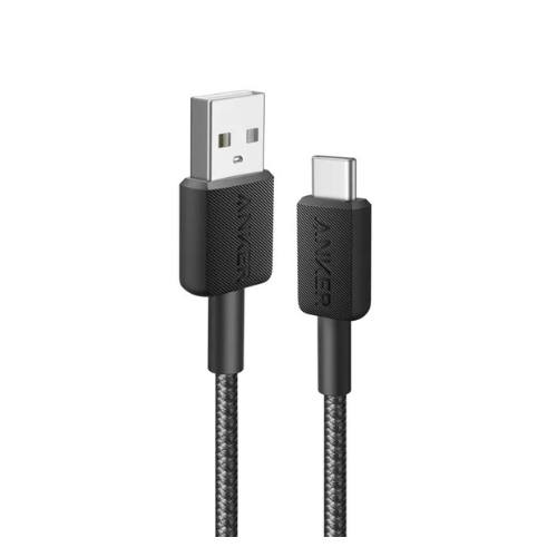 ANKER 322 USB-A na USB-C 18W M/M 1.8M Kabl Pleteni Crni