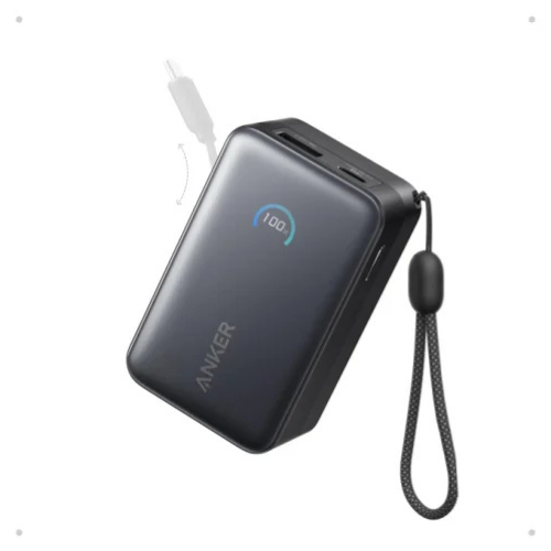 ANKER Nano Power Bank 10000mAh 45W Sa ugrađenim USB-C kablom na izvlačenje Crni