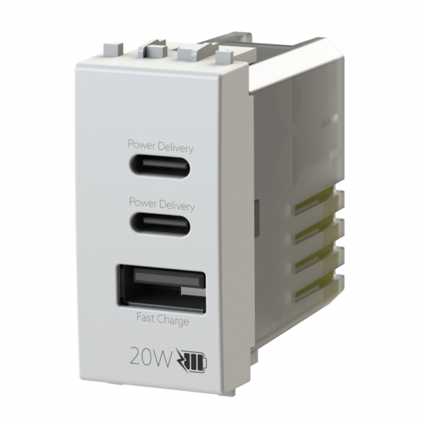 Utičnica USB CCA 20W Vimar Arke bela 4BUSB20WCCA.V19B