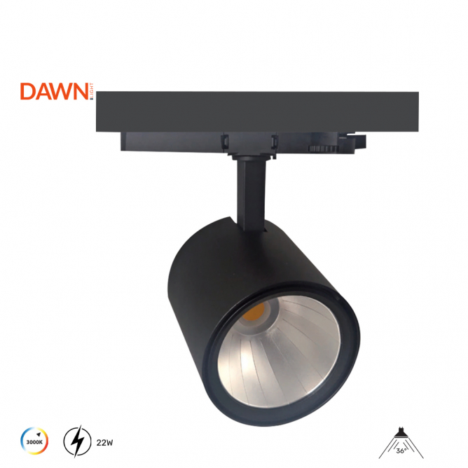 DAWN LED REF SINSKI XS-22 22W 3000K CRNI TROFAZNI