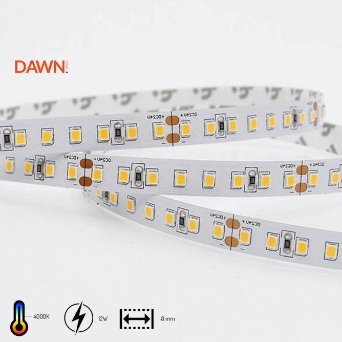 DAWN LED TRAKA HL 2835-120-NW 12V IP20 (5MET, 12W/M, 8MM)
