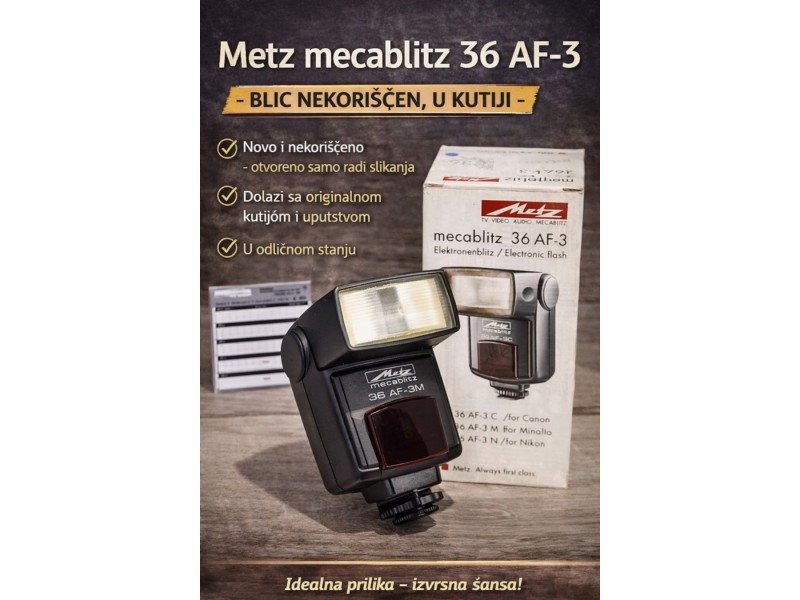 Metz mecablitz 36 AF-3M blic – nekorišćen, u kutij