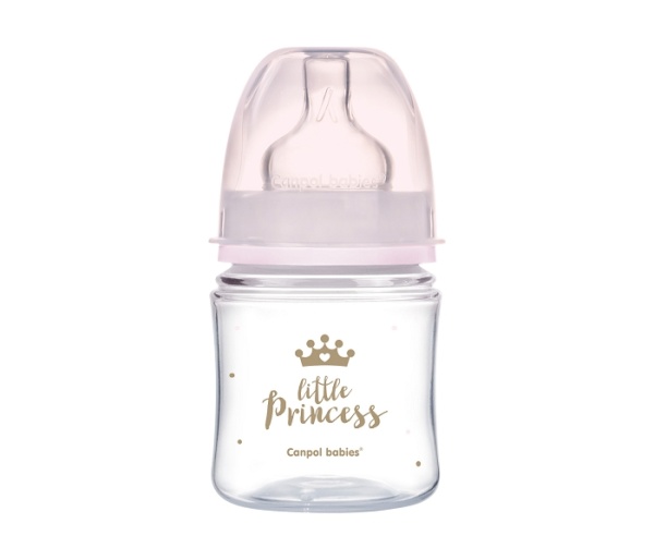 Flašica 120ml Široki Vrat PP Antikolik 0m+ Roze Canpol Babies Royal Baby 35/233_pin