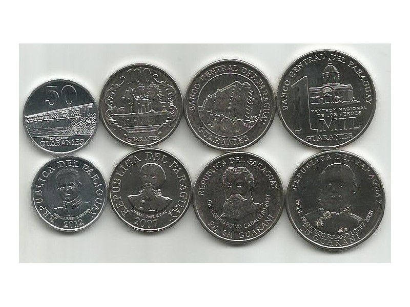 PARAGUAY 2007 - 2012 UNC set kovanica