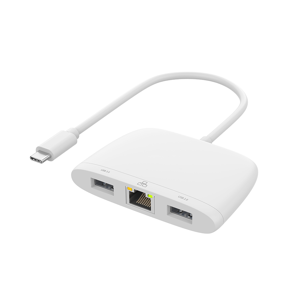Adapter USB Type-C na Ethernet RJ45 100Mbps + USB-A 5Gbps + USB-A 480Mbps 18cm (OTN- UC552D) Onten (MS)