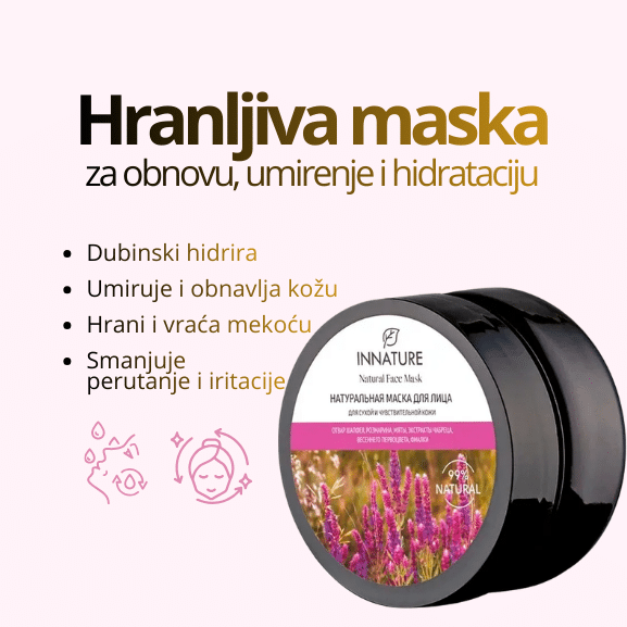 Hranljiva maska za lice za obnovu, umirenje i hidrataciju suve i osetljive kože 50 ml