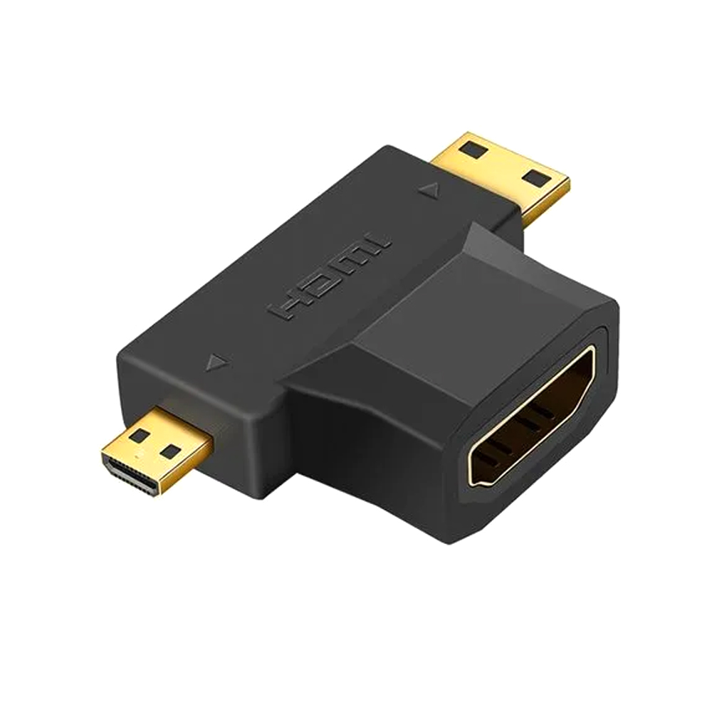 Adapter Mini HDMI + Micro HDMI (muski) na HDMI (zenski) 1.4 4K 30Hz (OTN-HD708) Onten (MS)
