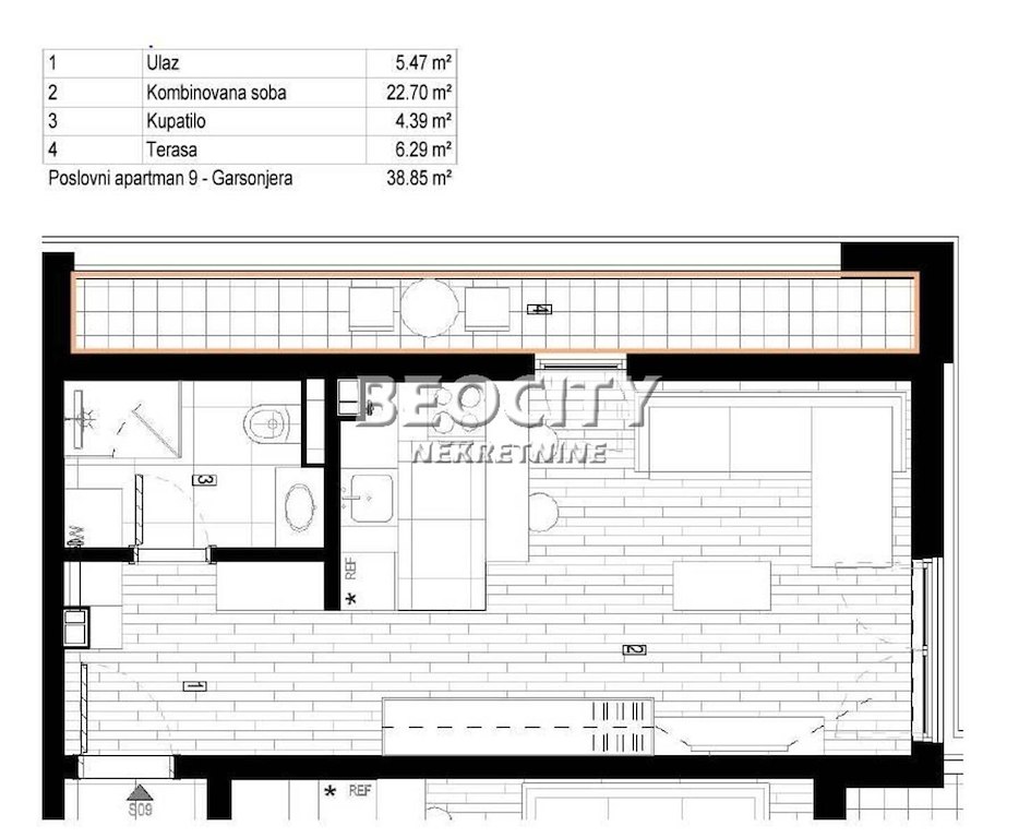 Jednosoban stan, Beograd - Radiofar | Prodaja · 39m² · 72.150€