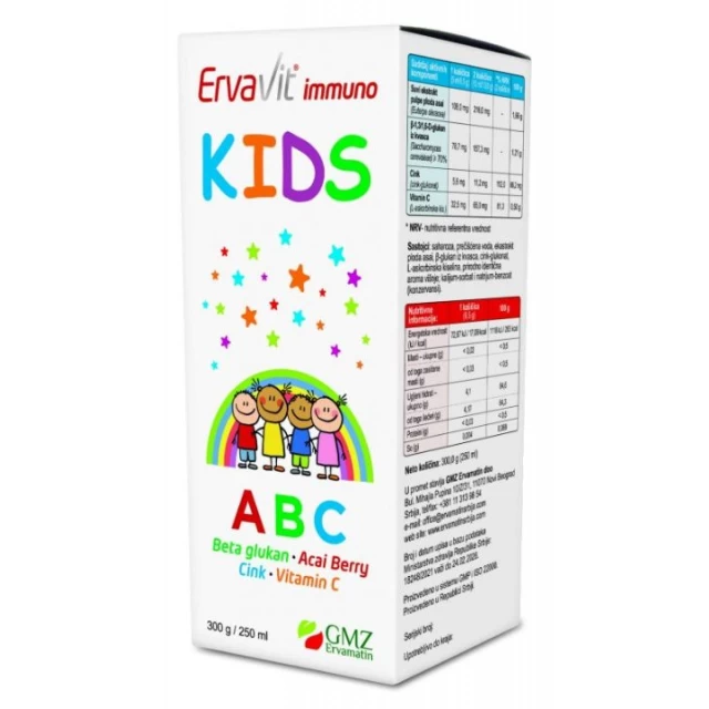 ErvaVit Immuno Kids rastvor 250 ml – Moćna podrška dečijem imunitetu