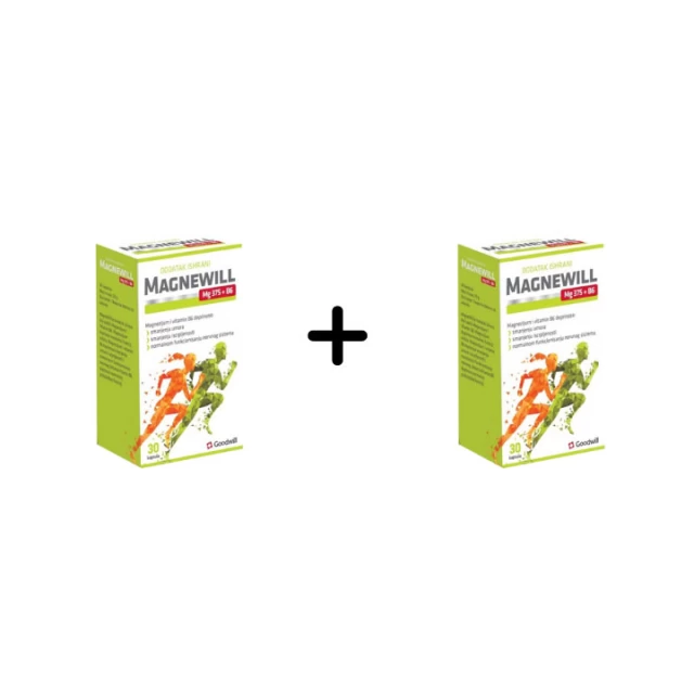 MAGNEWILL MG 375+ B6 KAPSULE 1+1 GRATIS – KOMPLETNA PODRŠKA ZA MIŠIĆE I NERVE U EKONOMIČNOM PAKOVANJU