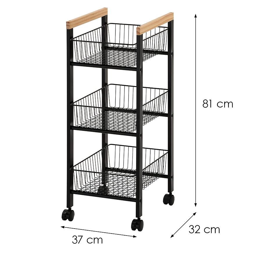 Kolica sa tockovima sa 3 police