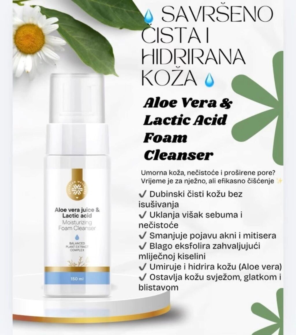 Aloe Vera & Lactic Acid Foam Cleanser – hidratantna penušava