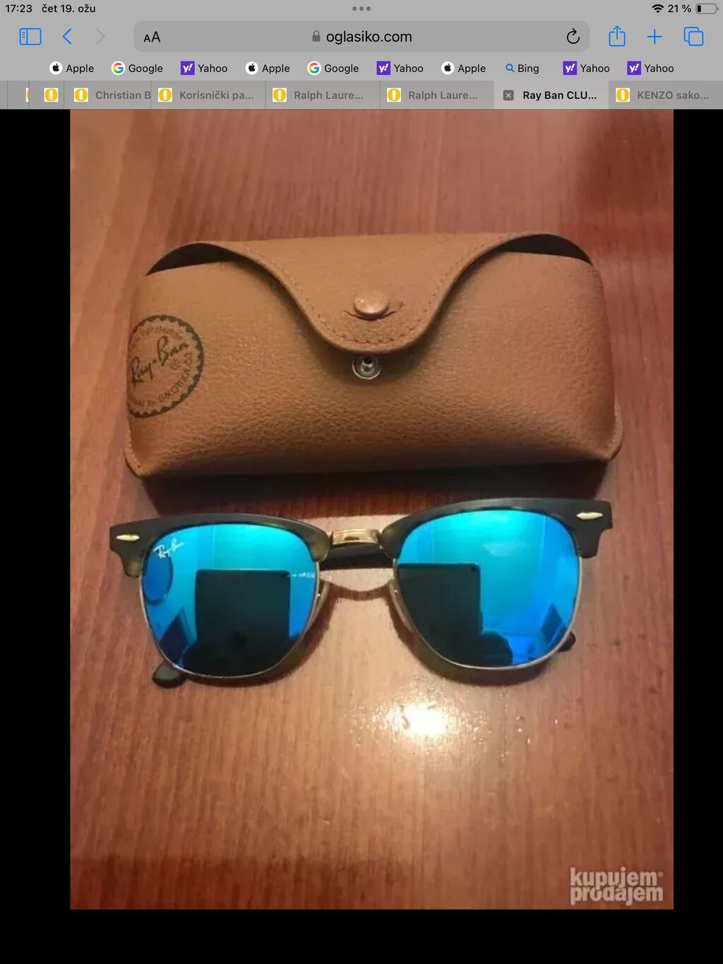Original Ray Ban CLUB MASTER U PONUDI 2 kom. RB 3016 Velicina