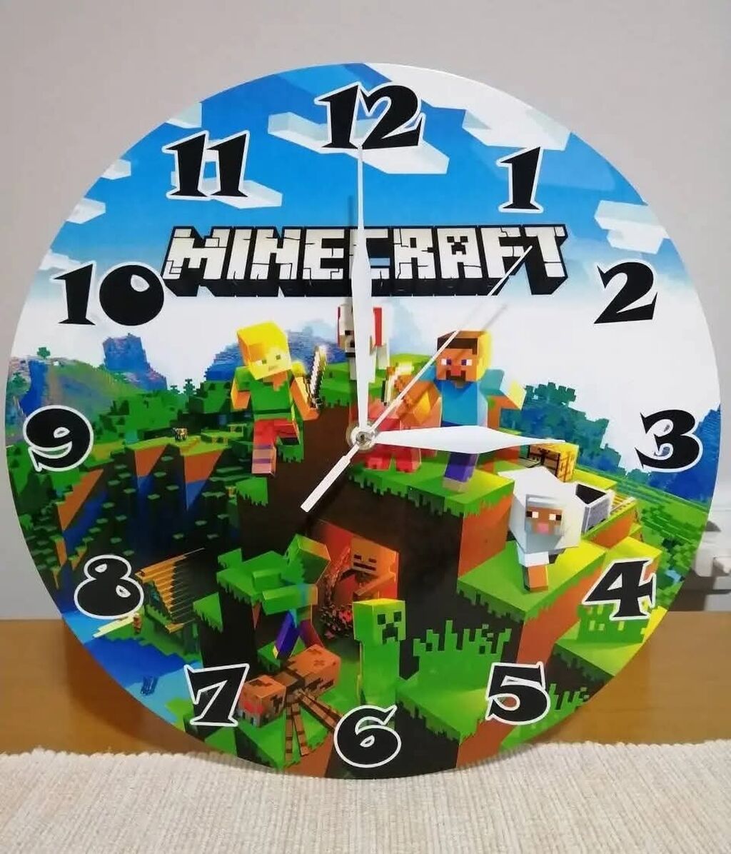 Dečiji zidni satovi 28.5cm - Stitch i Minecraft (NOVO) - Prečnik