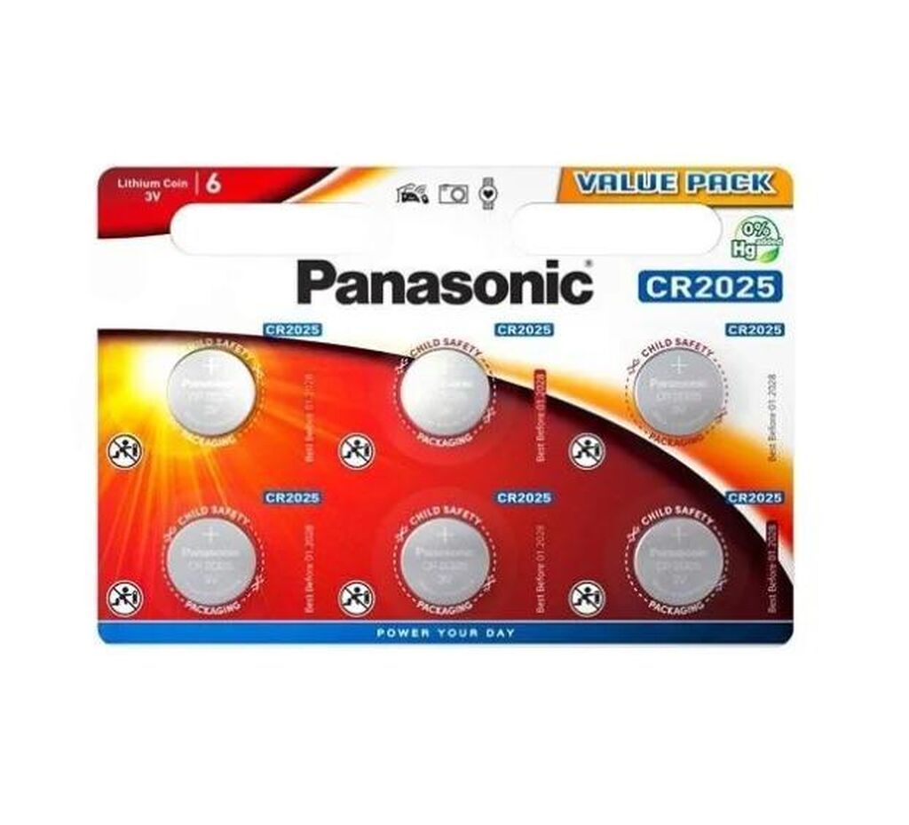 Panasonic CR2025 – litijumske dugmasta baterija, Value Pack - Tip