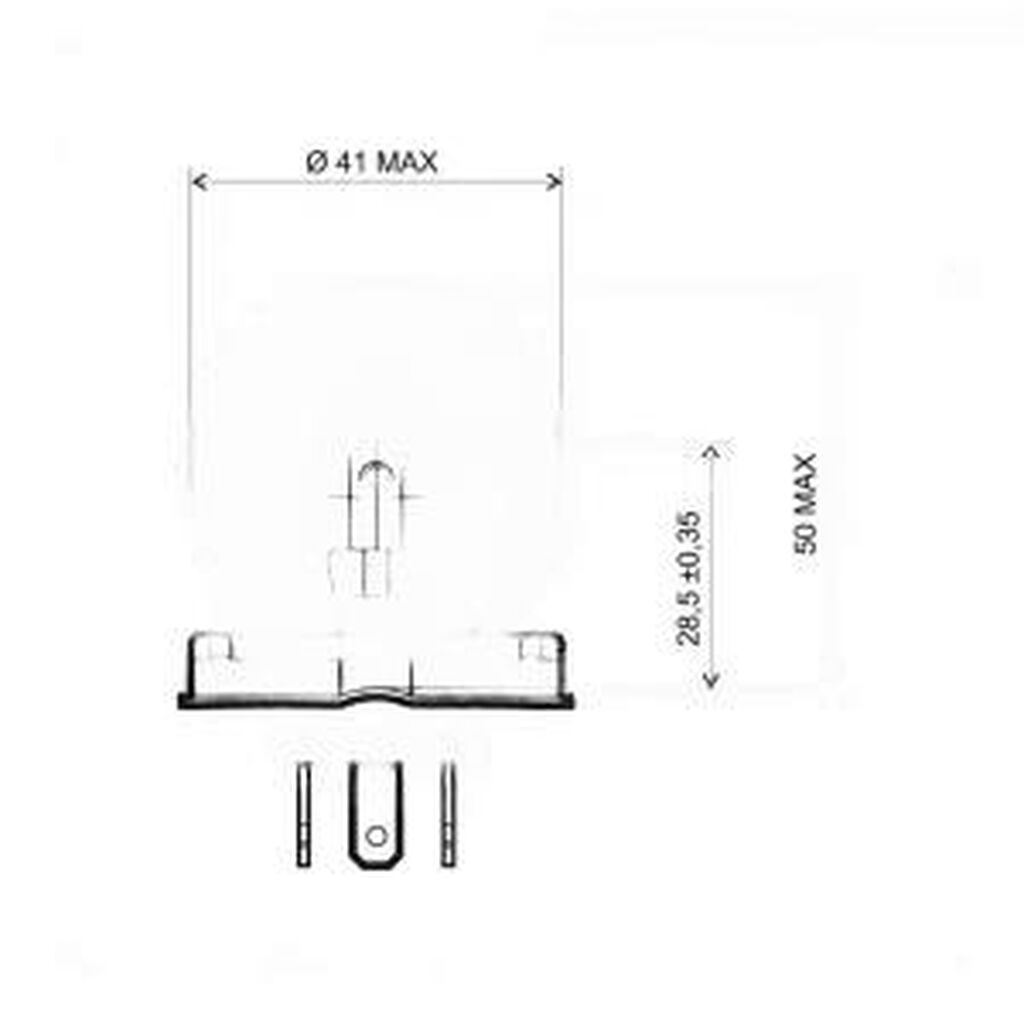 Auto sijalica P26s (R2) – okrugla, Ø 41 mm, visina 50 mm - Tip grla