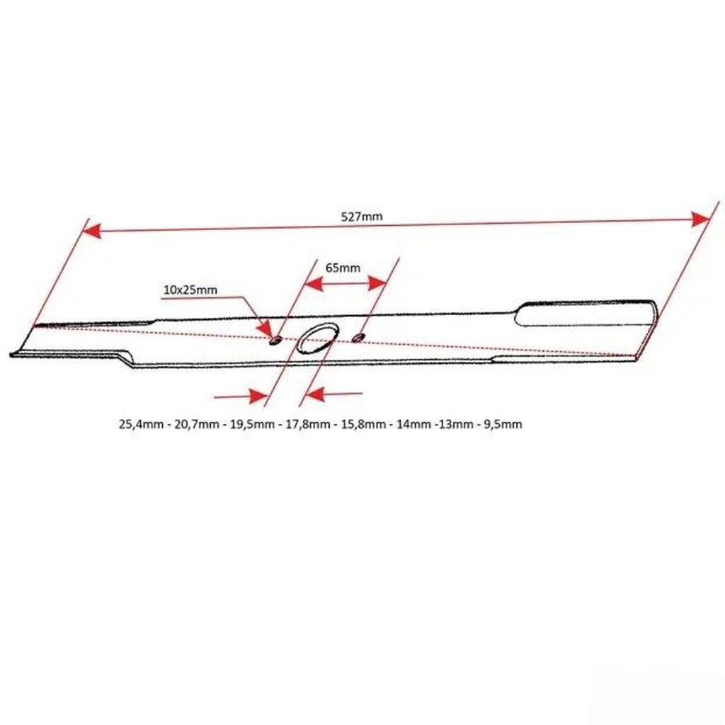 --- PART 1: TEXTUAL DESCRIPTION --- Nož za kosilicu dužine 527 mm