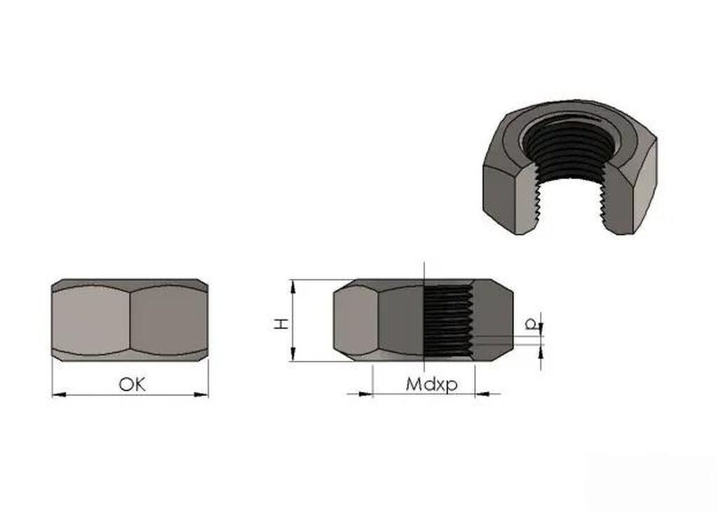 Šestougaona spojna matica – navrtka za produženje navoja - Tip