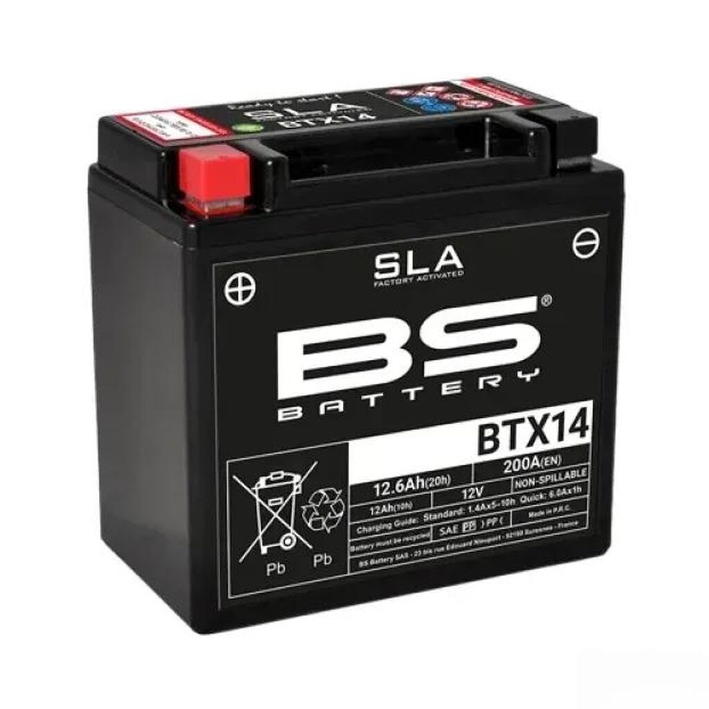 BS Battery BTX14 – SLA akumulator za motocikle/ATV/sniježne skutere -