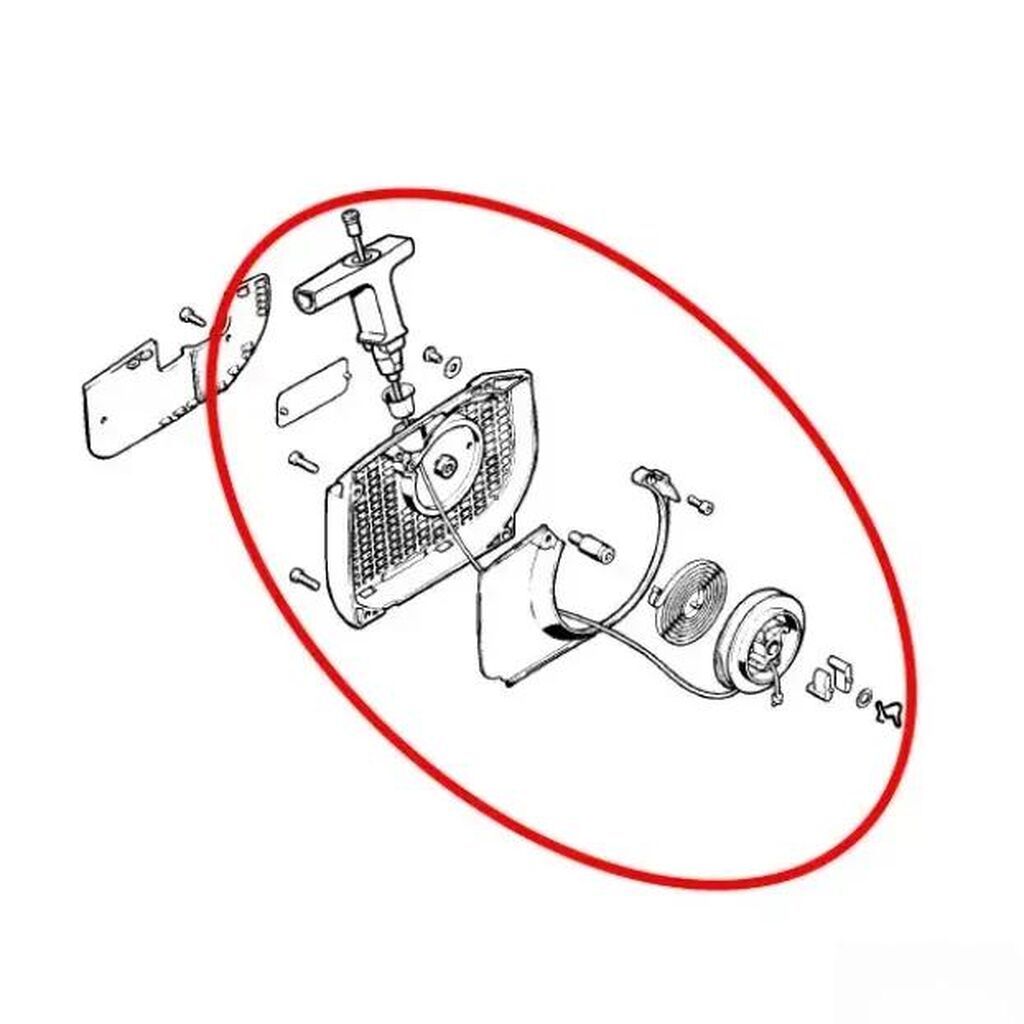 Povratni starter (anlaser na ručno povlačenje) za motorne testere –
