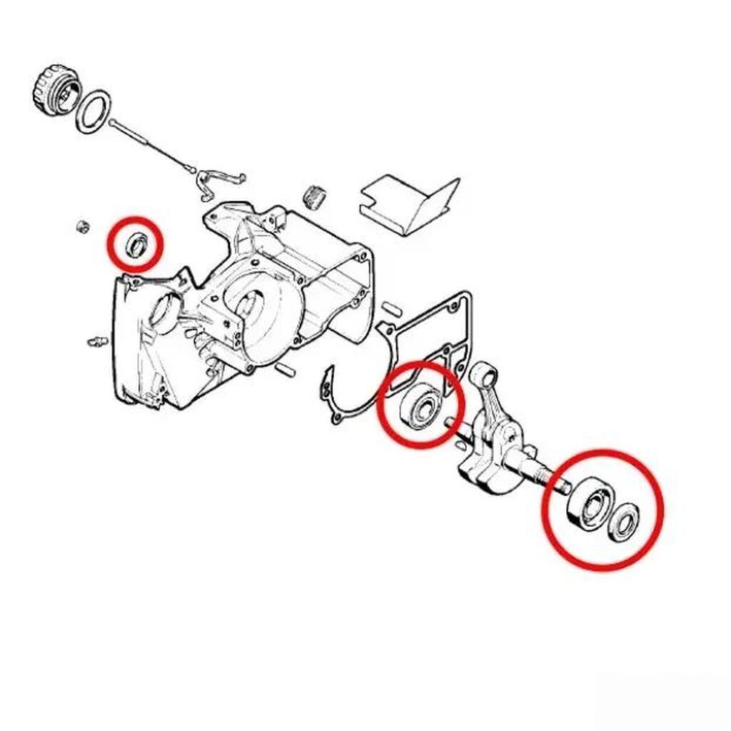 Set ležajeva radilice i semeringa za dvotaktne motore – komplet Opis
