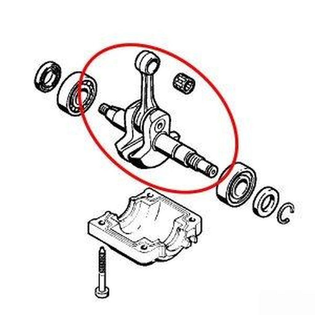 Radilica za dvotaktni motor – komplet - Tip: radilica sa klipnjačom