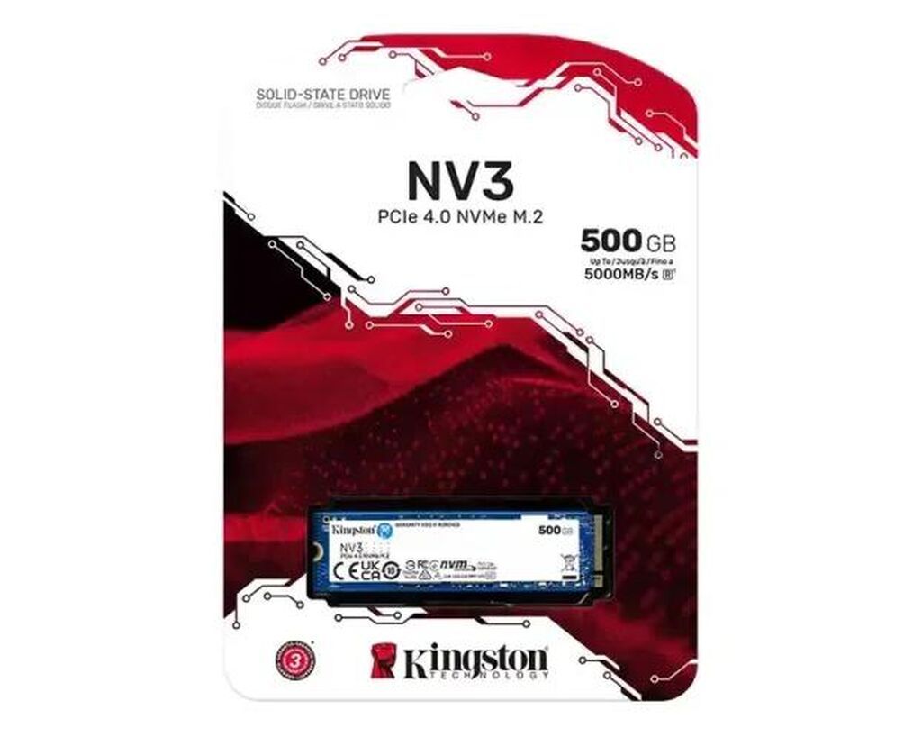 Kingston NV3 NVMe SSD 500 GB – PCIe 4.0, M.2 2280 - Model: Kingston