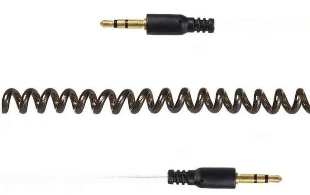 Spiralni AUX audio kabl 3.5 mm (muško–muško) - Konektori: 3.5 mm