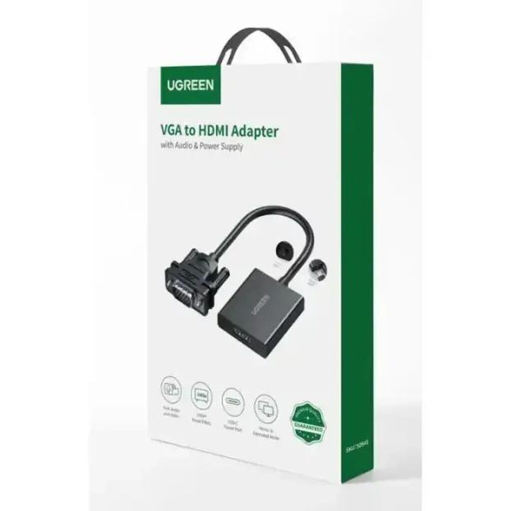 UGREEN VGA to HDMI adapter sa zvukom i napajanjem Opis: - Pretvara