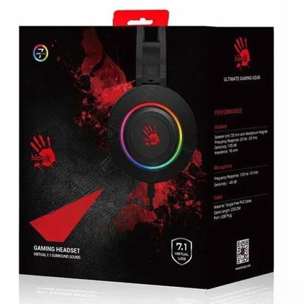 A4Tech Bloody gaming slušalice sa virtuelnim 7.1 surround zvukom (USB)