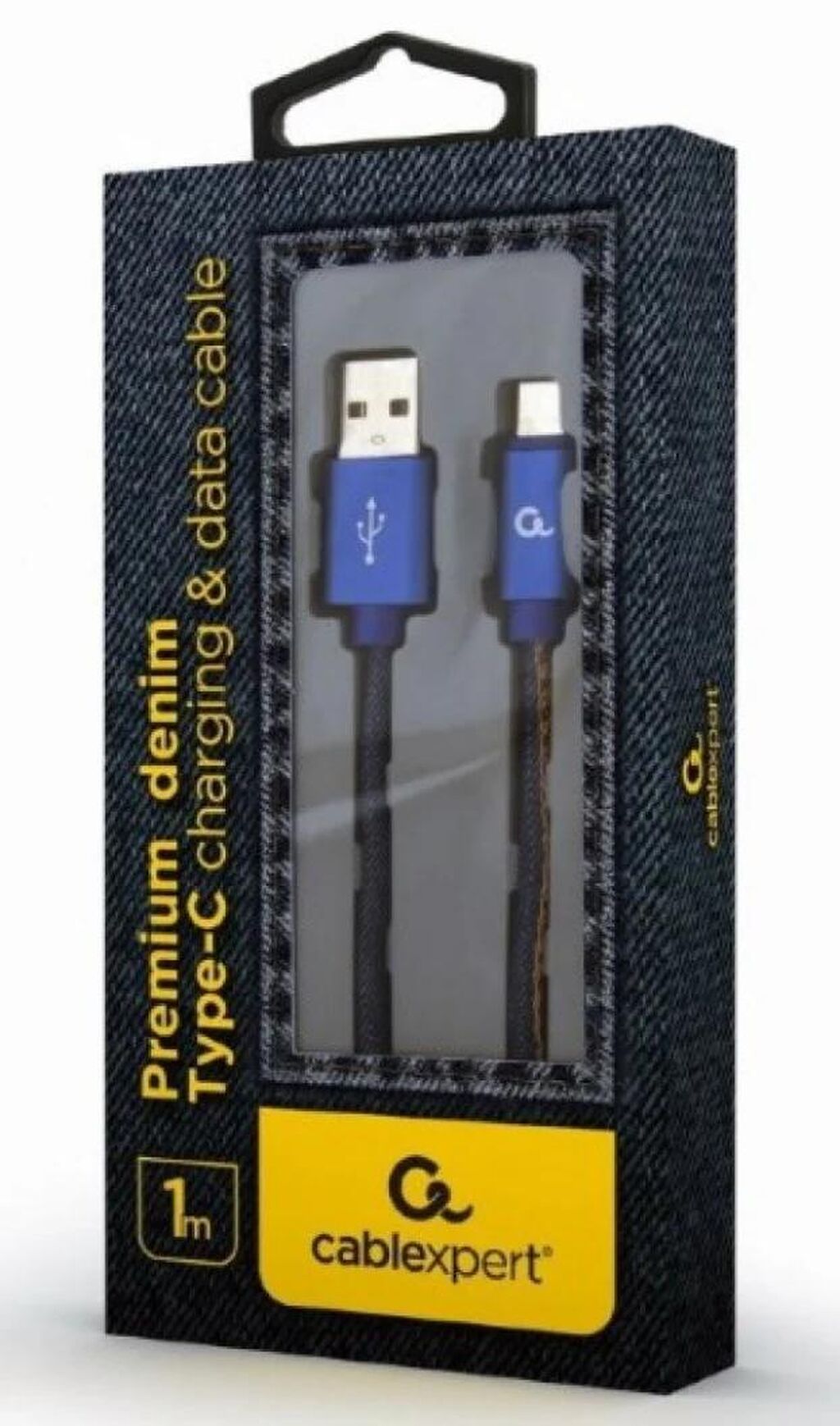 Cablexpert Premium Denim USB-A na USB-C kabl – punjenje i prenos