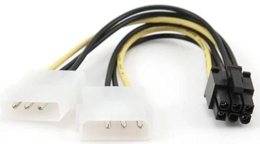 Adapter kabl: 2x Molex (4-pinska) na PCI‑e 6‑pin - Namena: napajanje