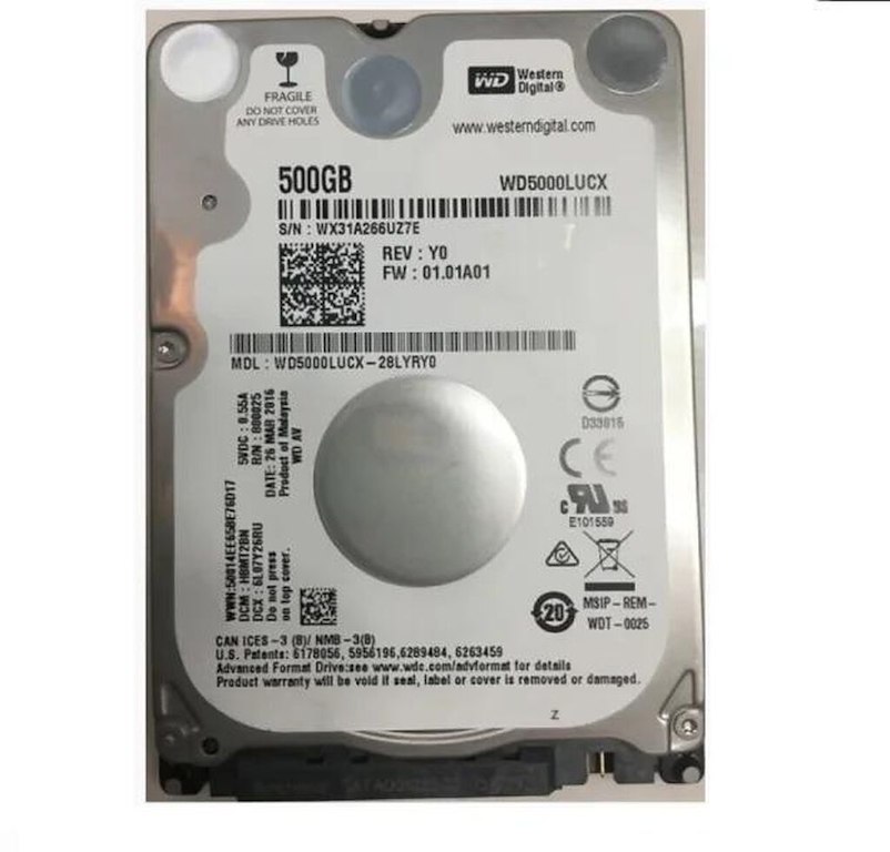 Western Digital WD5000LUCX – 2.5" HDD, 500 GB - Kapacitet: 500 GB -