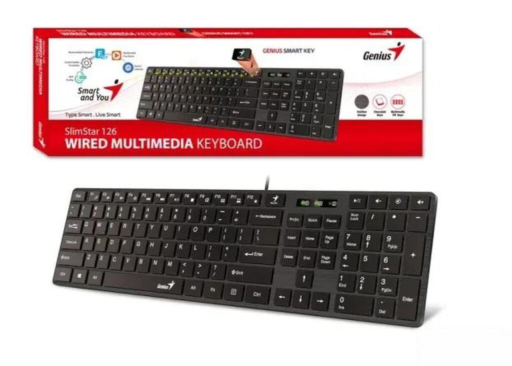 Genius SlimStar i126 – žičana multimedijalna tastatura - Puna