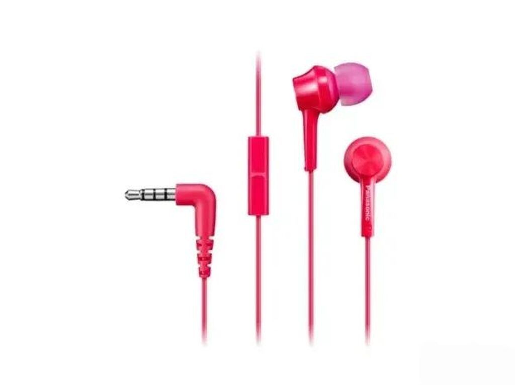 Žičane in-ear slušalice sa mikrofonom – roze - Klasični 3,5 mm TRRS
