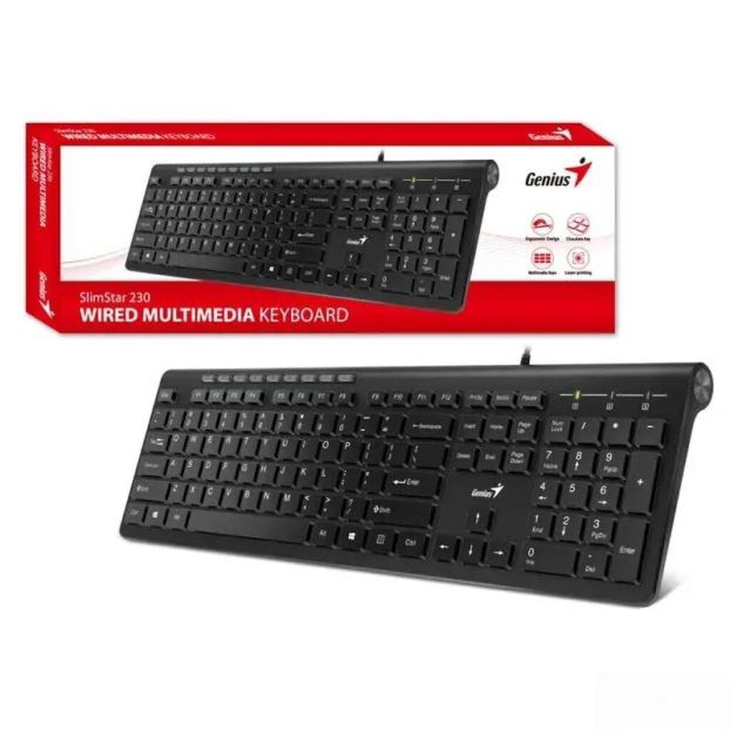 Genius SlimStar 230 – žična multimedijalna tastatura - Puni raspored