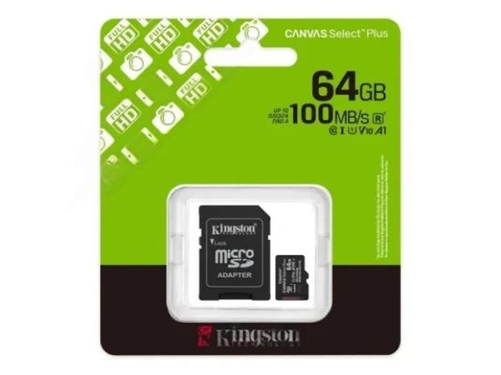 Kingston Canvas Select Plus microSD memorijska kartica 64GB + SD