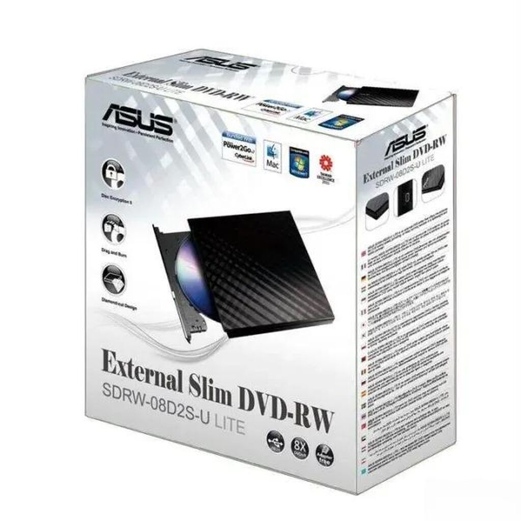 ASUS External Slim DVD-RW (model SDRW-08D2S-U LITE) - Eksterni