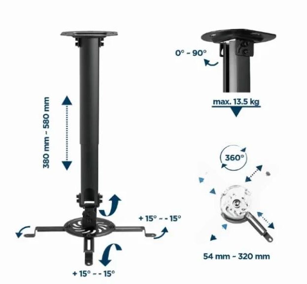 Plafonski nosač za projektor – podesiv i univerzalan - Materijal