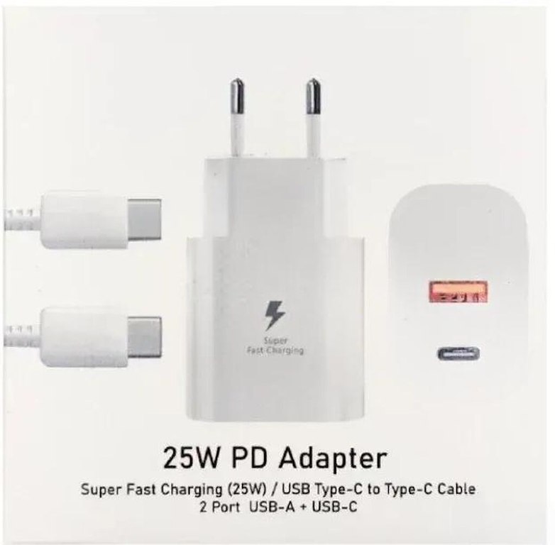 Punjač 25W PD – Super Fast Charging + USB-C na USB-C kabl - Snaga: 25