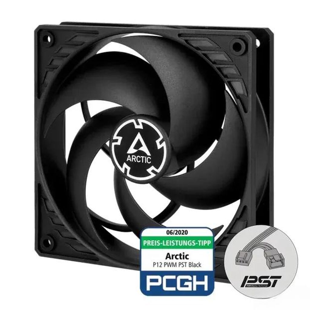 Arctic P12 PWM PST Black – 120 mm ventilator za kućište/radiator -