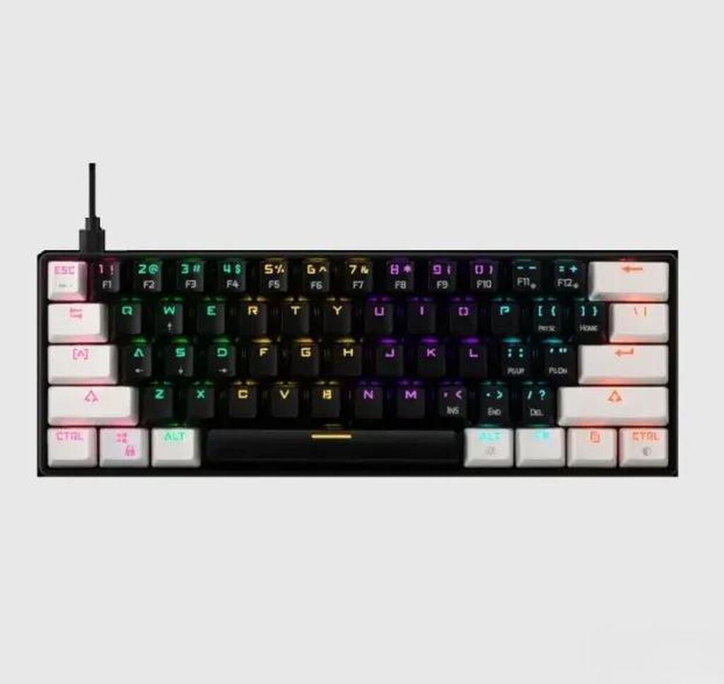Mehanička gaming tastatura – 60% kompaktni raspored, RGB pozadinsko