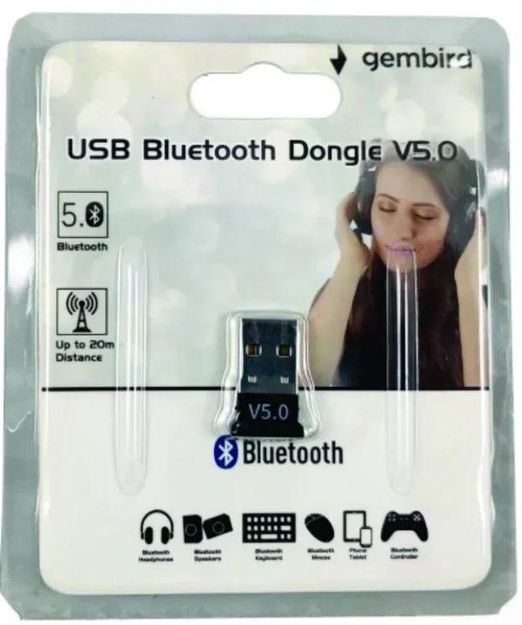 USB Bluetooth dongle V5.0 – Gembird - Verzija Bluetooth 5.0 za
